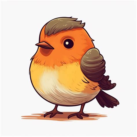 Premium Photo Cute Bird Simple Illustration Cartoon