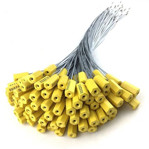 High Security Numbered Steel Cable Wire Seals Container Ties With 18mm
