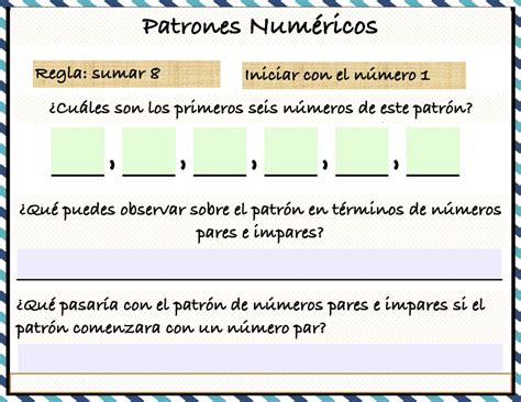 Patrones Numéricos Visual Math