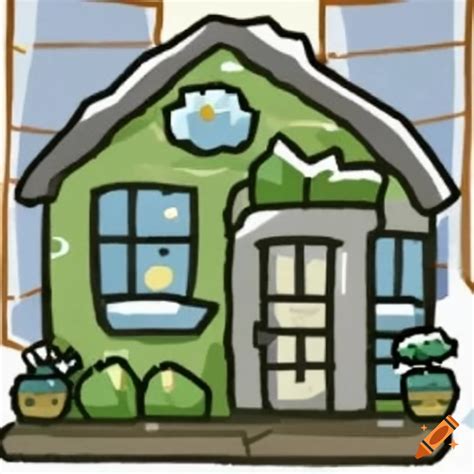 Mossy House With Potted Plants And Flowers In Scribblenauts On Craiyon