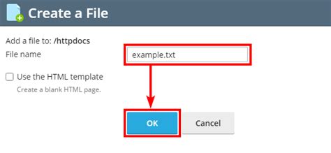 how to create a file in plesk file manager conetix