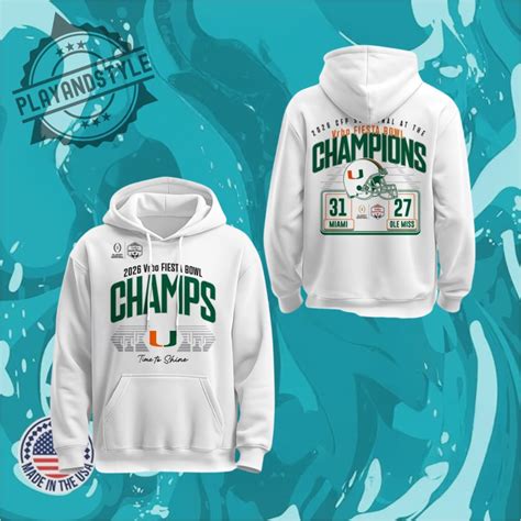 Miami Hurricanes 2026 Fiesta Bowl Champions Locker Room Shirt Hoodie