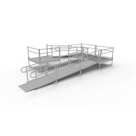 Ez Access Pathway 22 Ft U Shaped Aluminum Wheelchair Ramp Kit With