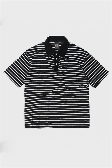 Frizmworks Terry Stripe Pique Shirt Black Canoe Club