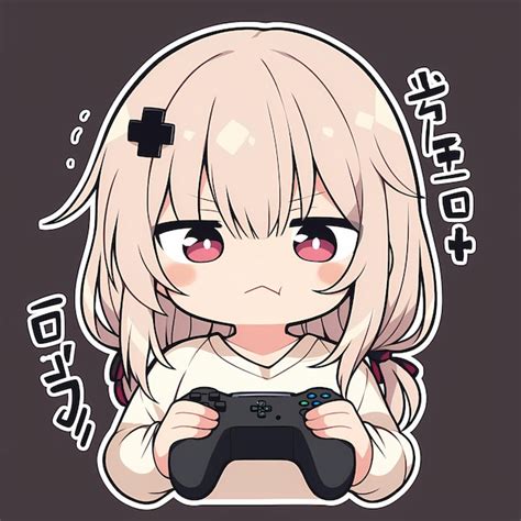 Premium Photo Minimal Japanese Kawaii Gamer Girl Chibi Anime Vector