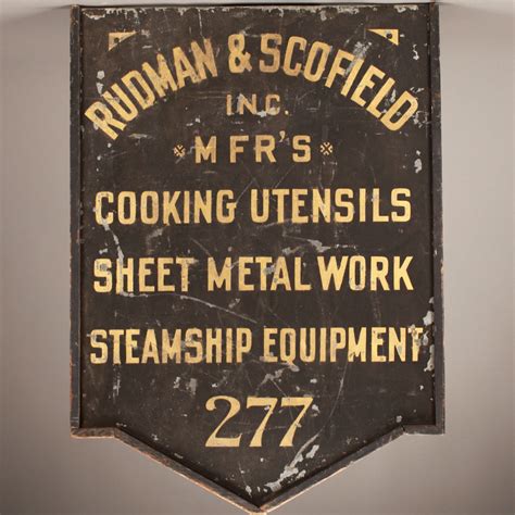 Lot 088 Antique 2 Sided Trade Sign Rudman And Scofield Inc Mfrs