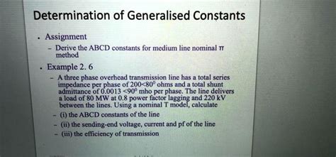 Solved Assignment Determination Of Generalized Constants Derive The