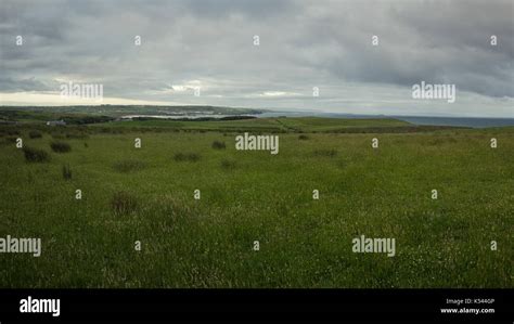 Panarama View Of Summer Countryside Morning Northern Ireland Stock