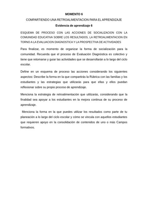 Momento 6 Evidencia De Aprendizaje Pdf