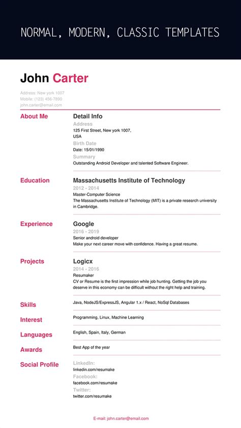 Resumaker Resume Builder App For Android Download