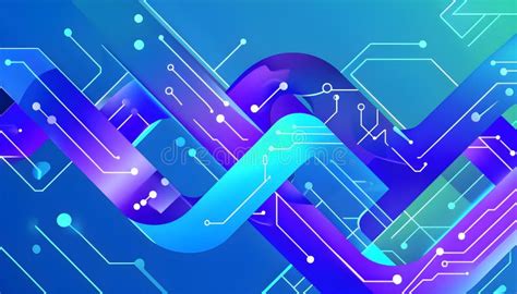 Interlocking Geometric Shapes That Morph Into Circuits Symbolizing Ai Logic And Algorithms