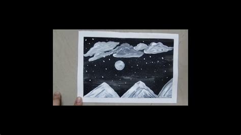 Moonlight Scenery Beautiful Shorts Simple Landscape Drawing