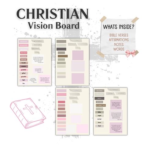 Faith Vision Board Printable Images Bundle Kit Pdf For Prayer And