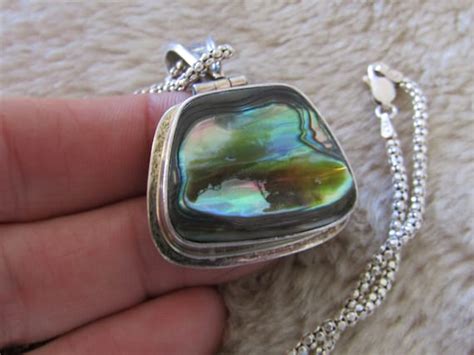 Vintage Jri Mexico 925 And Abalone Shell Necklace Gem