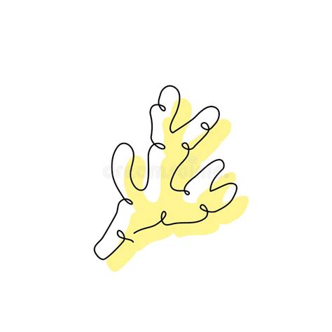 Ginger Plant In Continuous Line Art Drawing Style Stock Vector