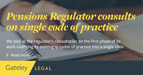Pensions Regulator Consults On Single Code Of Practice Gateley
