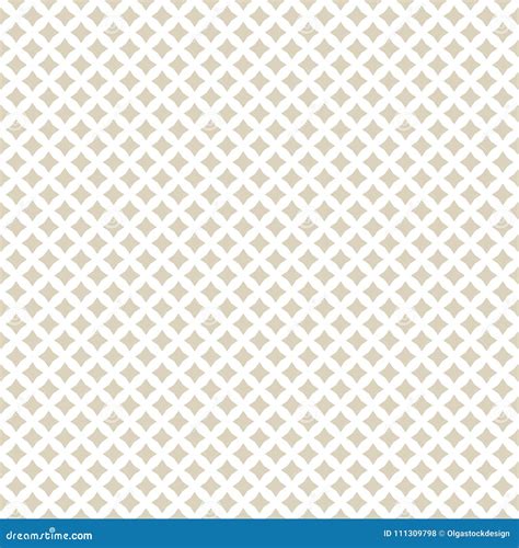 Subtle Gold And White Vector Seamless Pattern With Small Diamond Stock
