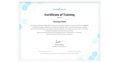 Saumya Patel Linkedin‘de Successfully Completed The Node Js Training
