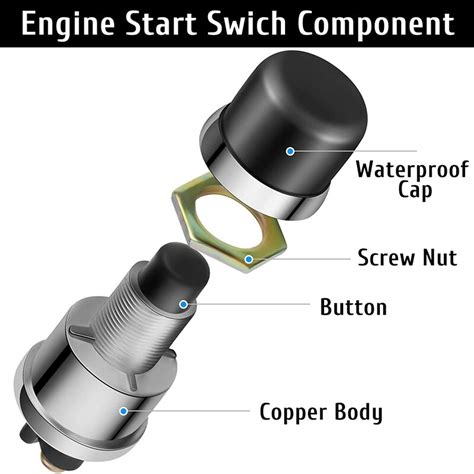 4 Pcs Engine Start Push Button Momentary Start Swi Vicedeal