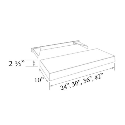 The Hickory Shaker 36 W Floating Shelf With Bracket The Dimensions
