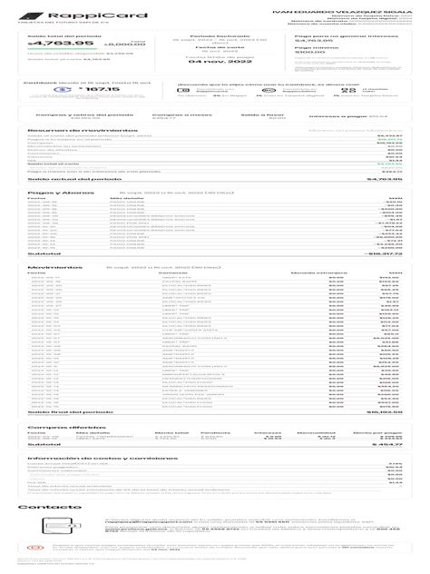 Rapoi Comprobante Pdf Tarjeta De Crédito Bancario