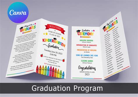 Kindergarten Graduation Editable Kindergarten Graduation Program