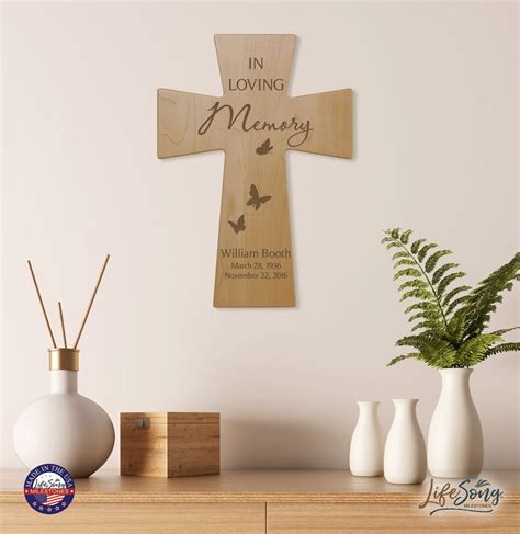 Personalized Memorial Wall Cross In Loving Memory Butterfly