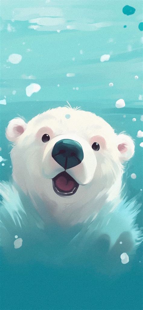 Polar Bear Cute Blue Wallpapers Aesthetic Cute Bear Wallpapers