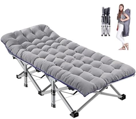 Draagbaar Opvouwbaar Campingbed Met Matras Extra Breed 190x71 Ondersteunt 200 Kg Bol