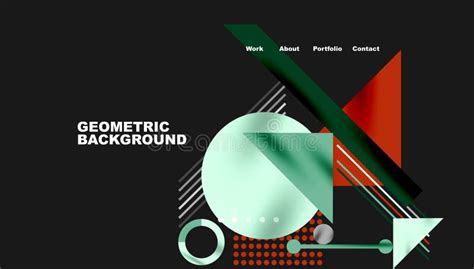 Geometric Abstract Background With Bold Shapes And Contrasting Colors Circles Triangles