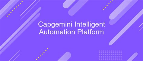 Capgemini Intelligent Automation Platform Apix Drive