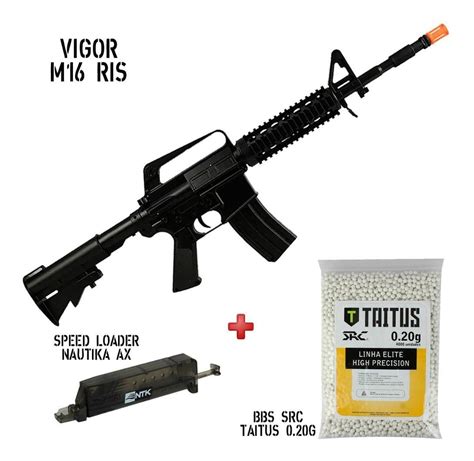 Rifle Vigor Spring Airsoft M16 Ris Kit Recarga Mercado Livre