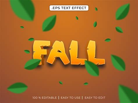 Premium Vector Fall 3d Text Effect