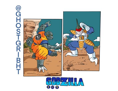 Gigan Godzilla Son Goku Vegeta Dragon Ball Dragonball Z Godzilla