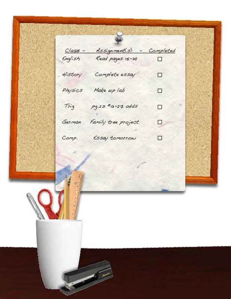 Bulletin Board Assignment Checklist • Iworkcommunity