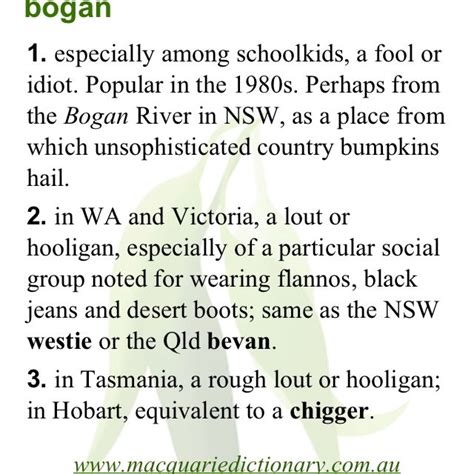 Macquarie Dictionary Bogan Australian Slang Words And Definitions