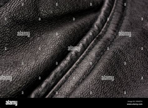 Old Vintage Genuine Soft Black Leather Texture Background Top Layer