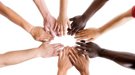 Premium Ai Image Diversity Hands With Different Color Putting