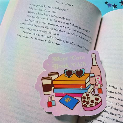 Meet Cute Book Club Waterproof Laminated Glossy Vinyl Sticker Etsy