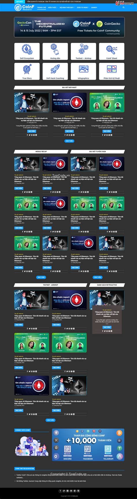 Bộ Source code web wordpress tin tức bitcoin