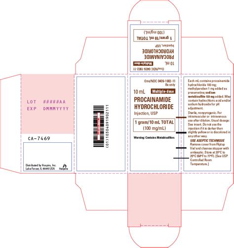 Dailymed Procainamide Hydrochloride Injection Solution