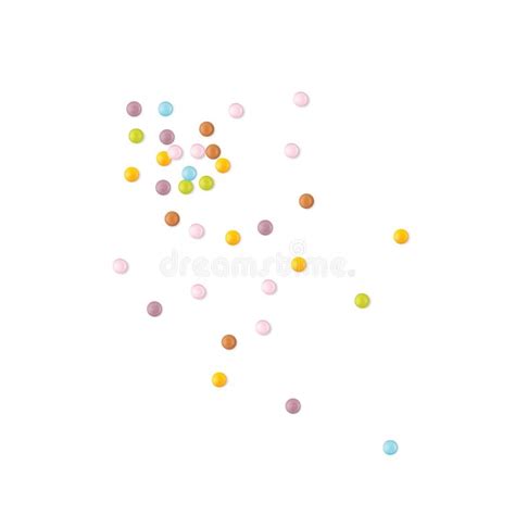 Small Round Candies Icons Colorful Dragees Multicolored Glazed Chocolate And Fruit Buttons