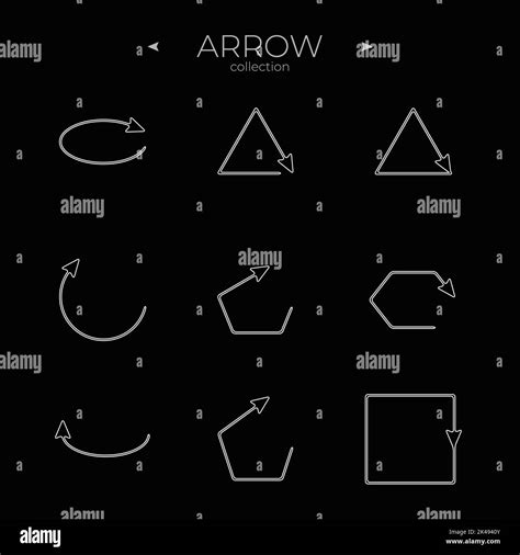Line Arrow Icon Set Universal Arrow Icon Arrow Basic Ui Elements For Web Graphics Vector