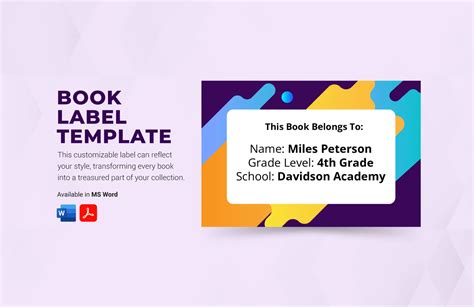 Editable Book Label Templates In Word To Download