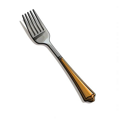 Fork 2d Cartoon Vector Illustration On White Background Hi 30687608