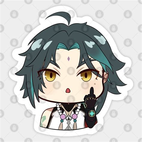 Chibi Xiao Genshin Impact Middle Finger Chibi Xiao Genshin Impact Sticker Teepublic