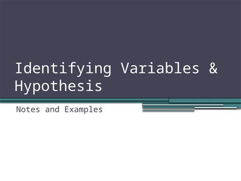 Pptx Identifying Variables And Hypothesis Notes And Examples Dokumentips