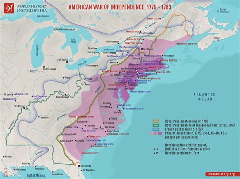 Map Of The American War Of Independence 1775 1783 World History