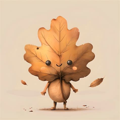 Free Photo Cute Leaf Cartoon Illustration