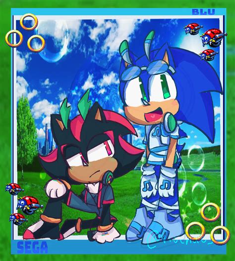 Frutiger Aero Sonic And Shadow By Viochaos On Deviantart